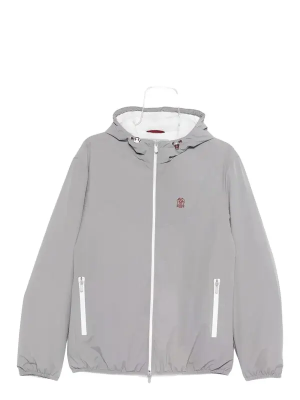 Brunello Cucinelli Hooded Zip-front Jacket - Grey