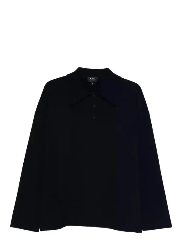 A.p.c. Long-sleeves Wool Polo Shirt - Blue