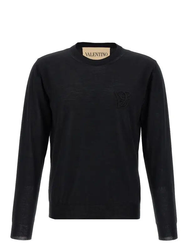 Valentino Garavani Logo Embroidery Sweater - Black