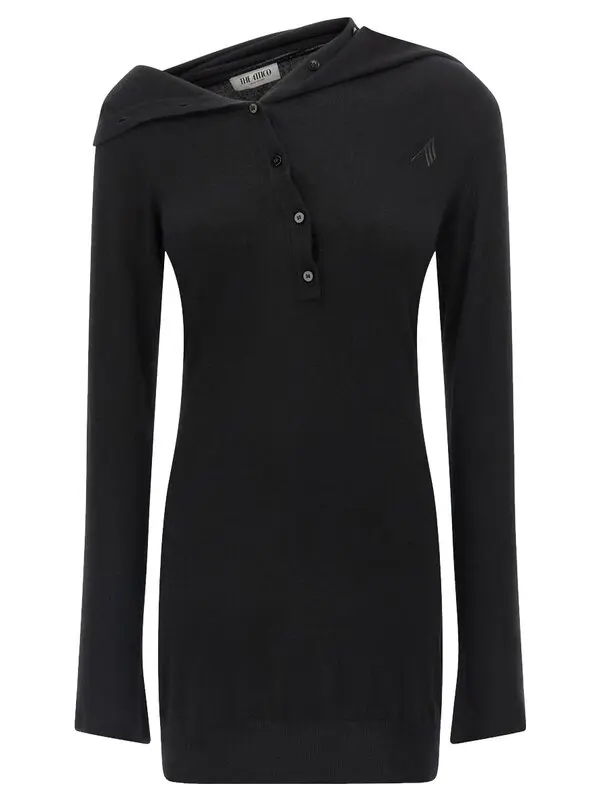 Attico Cashmere Wool Mini Dress - Black