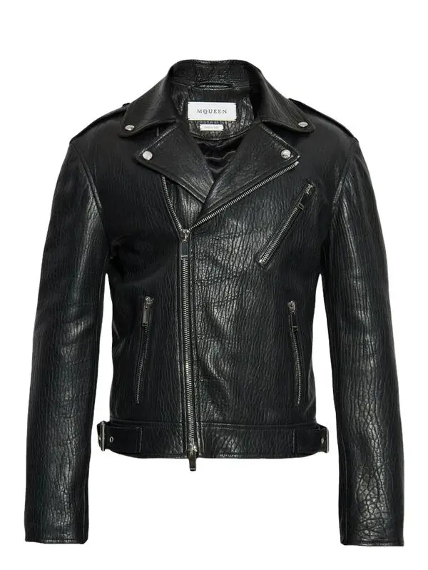 Alexander McQueen Leather Biker Jacket - Black