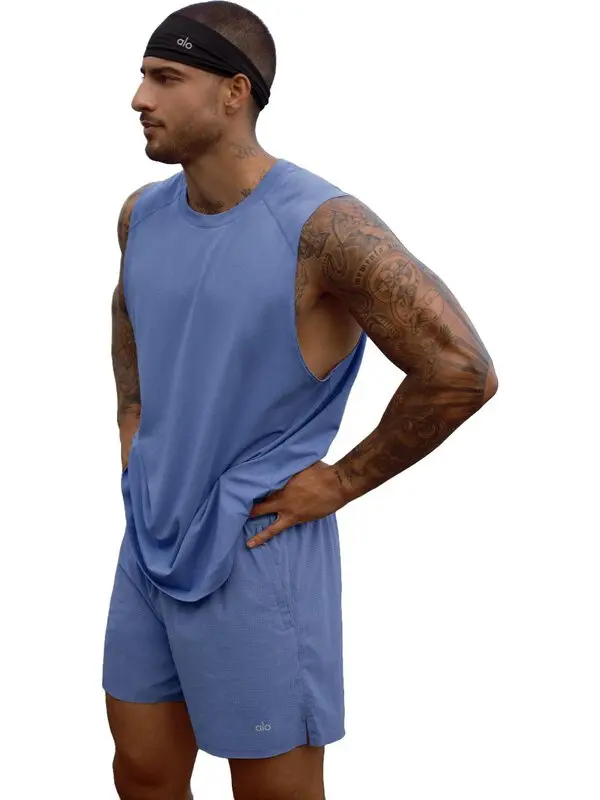 Alo Yoga Vapor Muscle Tank Top - Provence Blue