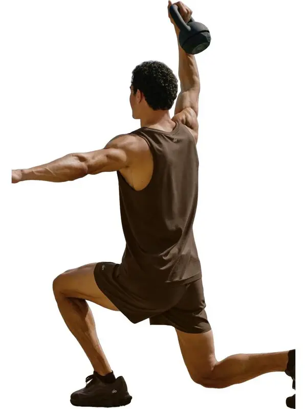 Alo Yoga Conquer Relaxed Fit Tank Top - Espresso