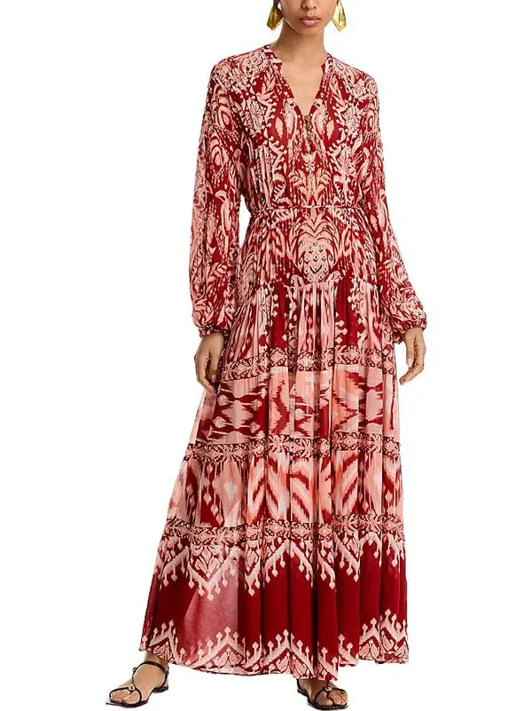 Farm Rio Tropical Tapestry Metallic Dress - Tropical Tapestry Red