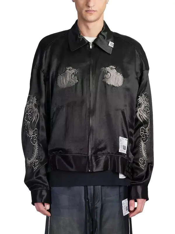 Mihara Yasuhiro Embroidered Bomber Jacket - Black