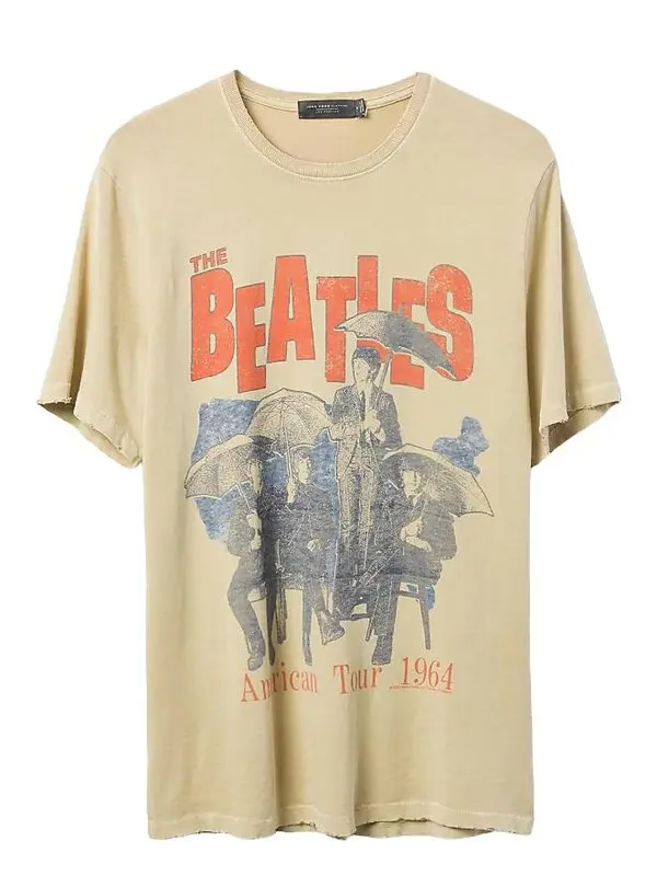 Junk Food Clothing The Beatles American Tour Vintage Tee - Camel