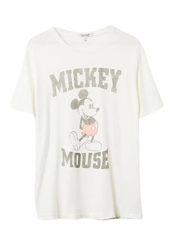 Junk Food Clothing Sporty Mickey Vintage Tee - Vintage White