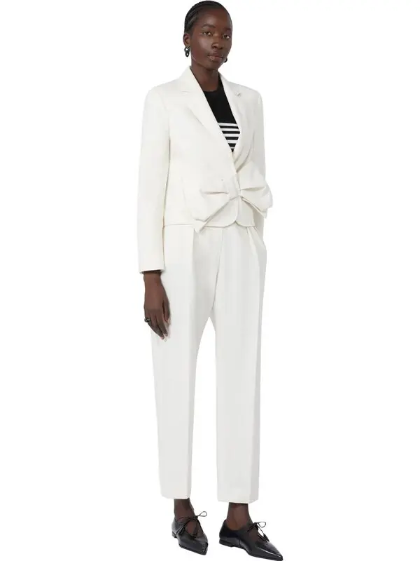 Max Mara Cotton Twill Cropped Jacket - White