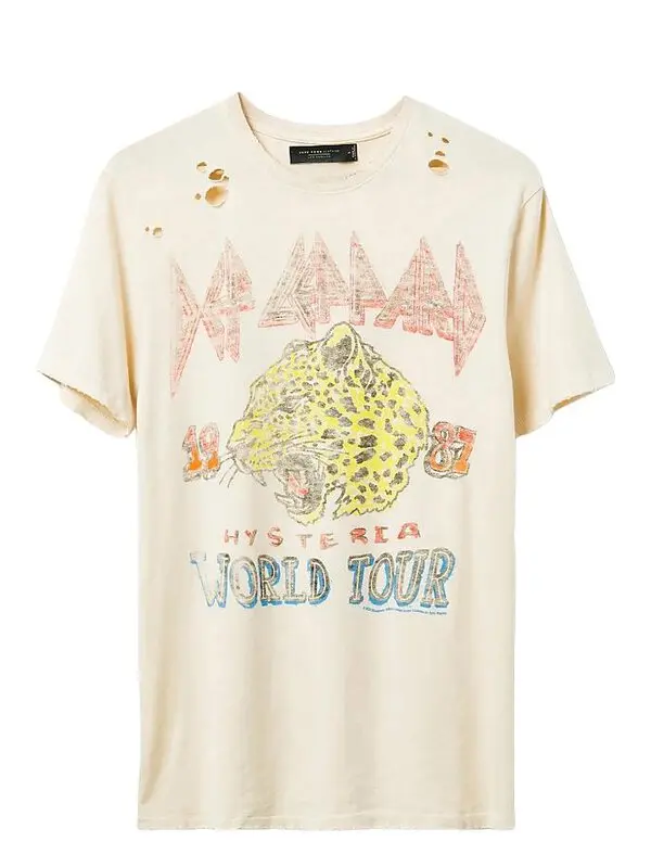 Junk Food Clothing Def Leppard Hysteria Vintage Destroy Tee - Birch