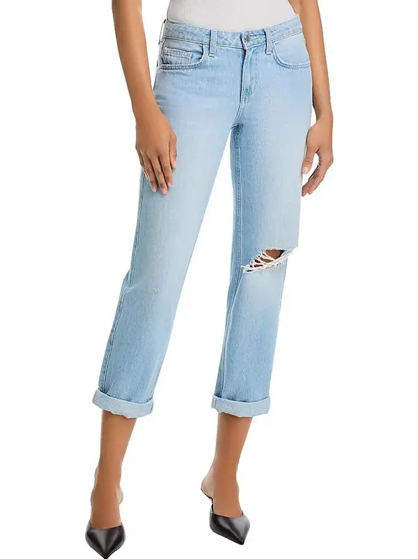 L'Agence Nevia Low Rise Jeans - Brea Destruct