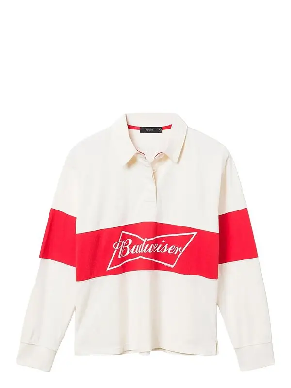 Junk Food Clothing Budweiser Rugby Shirt - White/red