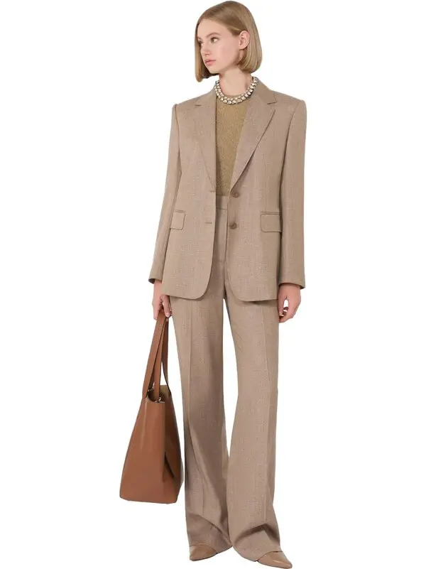 Max Mara Wool-blend Twill Blazer - Hazelnut Brown