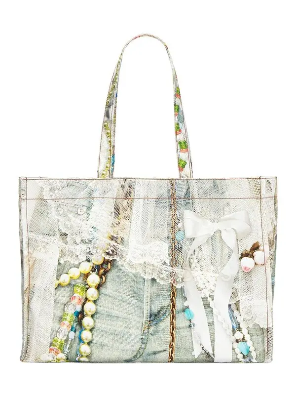 Acne Studios Tote Bag - White & Green