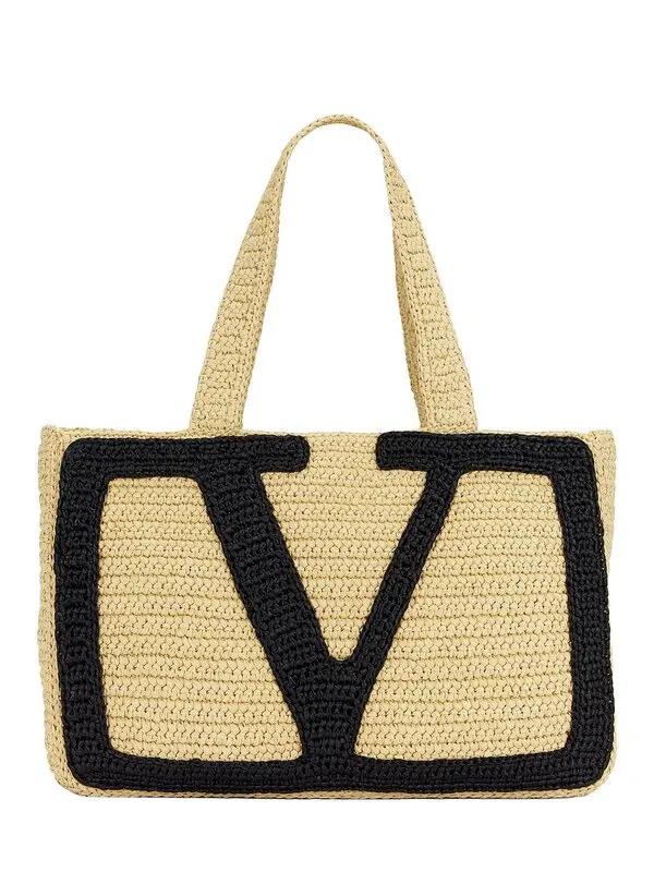 Valentino Garavani Viva Superstar Large Tote Bag - Naturale & Nero