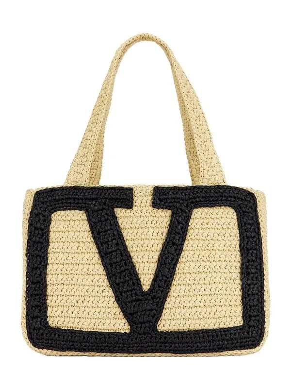 Valentino Garavani Viva Superstar Medium Tote Bag - Naturale & Nero