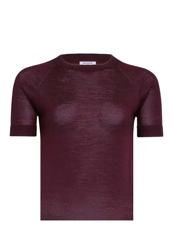 Alaïa Wool T-shirt - Aubergine