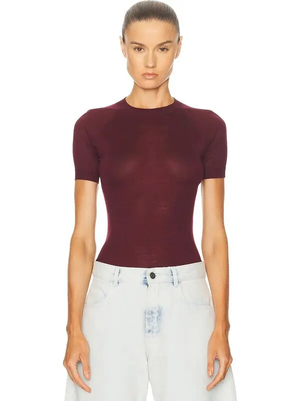 Alaïa Wool T-shirt - Aubergine