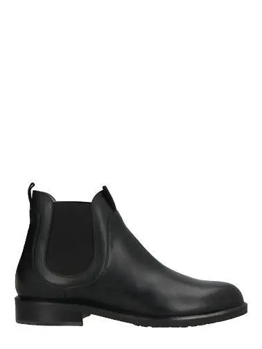 Emporio Armani Ankle Boots In Calfskin Leather - Black