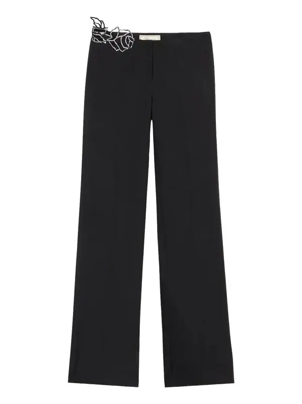 Blumarine Lace-embellished Trousers - Black