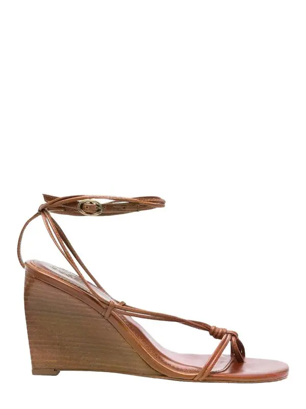 Ba&sh 90mm Conny Wedge Sandals - Brown