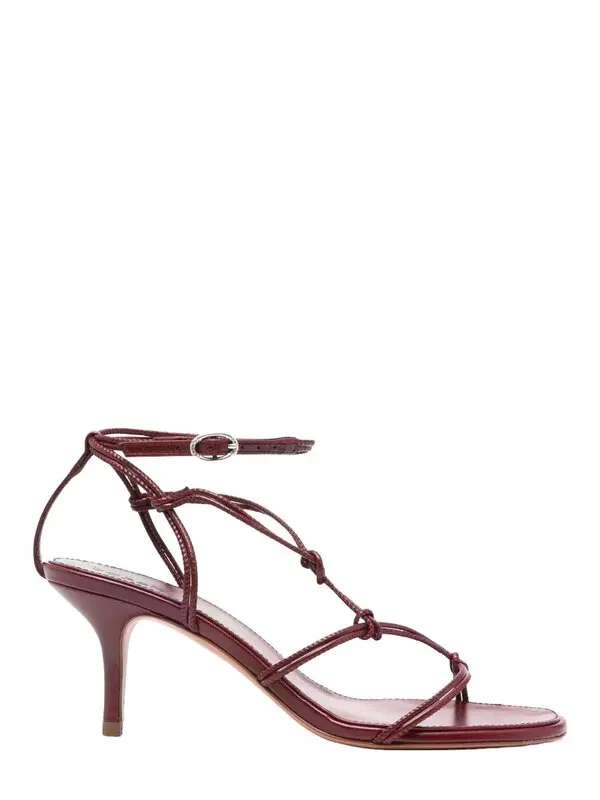 Ba&sh 80mm Knotted Leather Sandals - Red