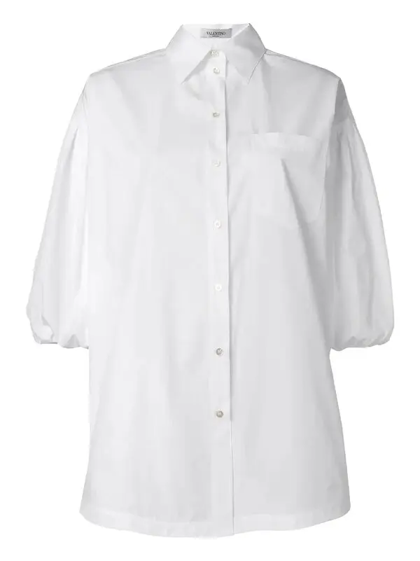 Valentino Garavani Puff Sleeve Poplin Shirt - White