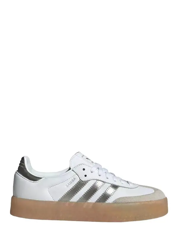 Adidas Samba Metallic-stripe Sneakers - White
