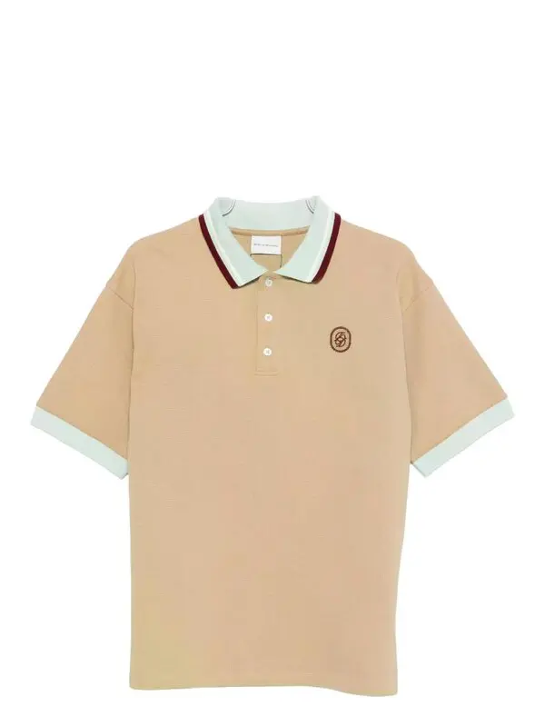 Drole De Monsieur Logo-embroidered Polo Shirt - Neutrals