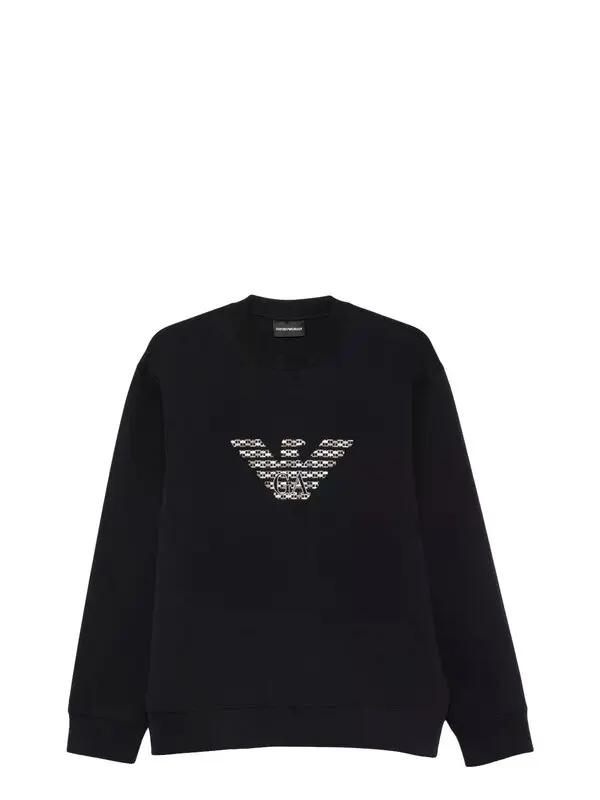 Emporio Armani Eagle-emblem Embroidered Sweatshirt - Blue