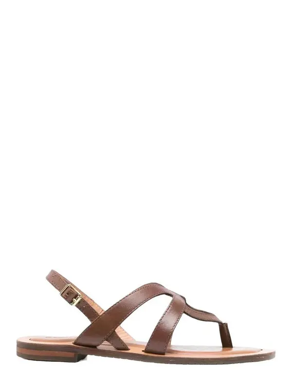 Geox Sozy Leather Buckled Sandals - Brown