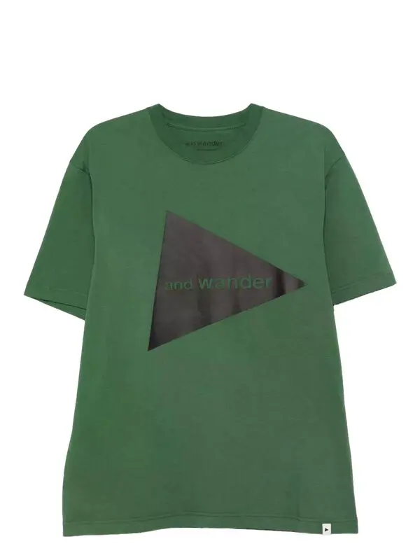 AND WANDER Big Logo T-shirt - Green
