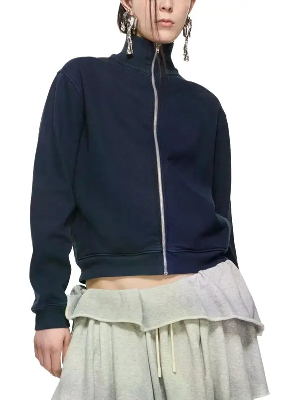 Acne Studios Logo-embroidered Zip-up Sweatshirt - Blue