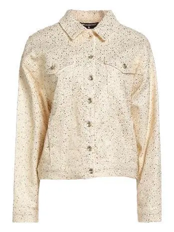 Patrizia Pepe Denim Trucker Jacket With Crystal Embellishments - White