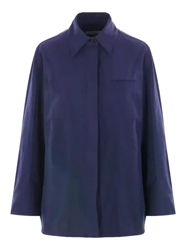 Alberto Biani Cotton-canvas Shirt With Pocket - Blue