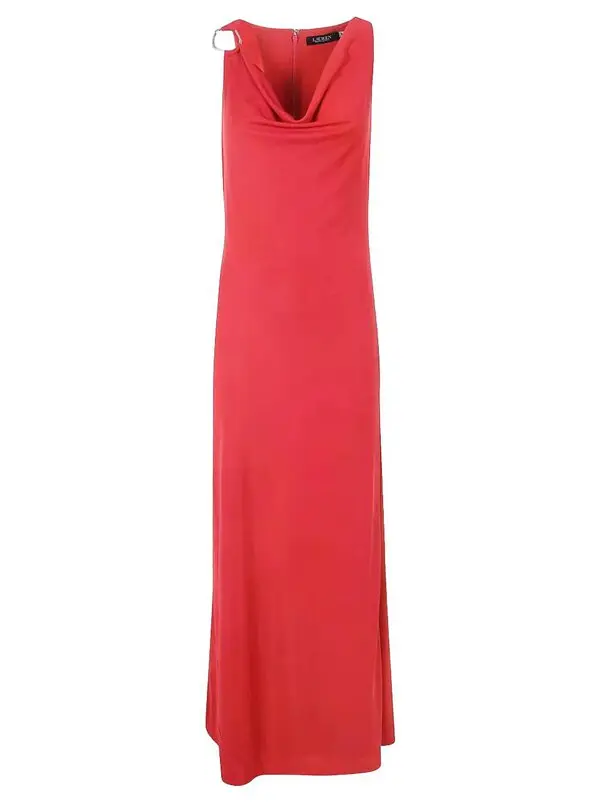 Ralph Lauren Ring-detail Cowl-neck Dress - Red