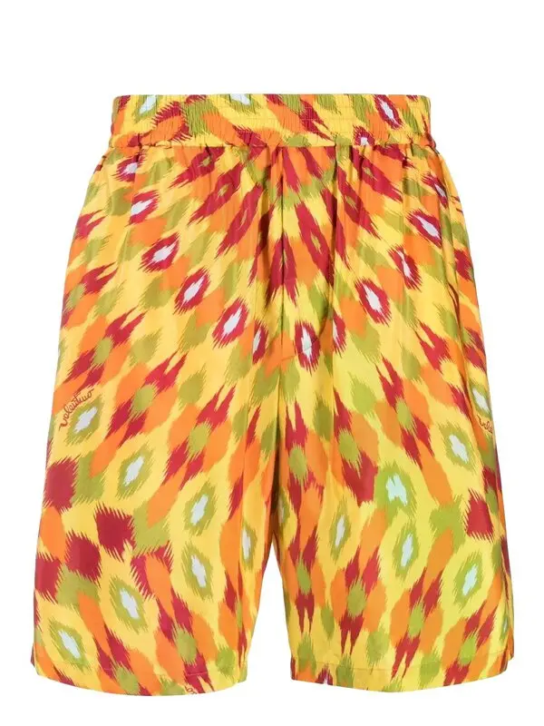 Valentino Garavani Abstract-print Track Shorts - Yellow