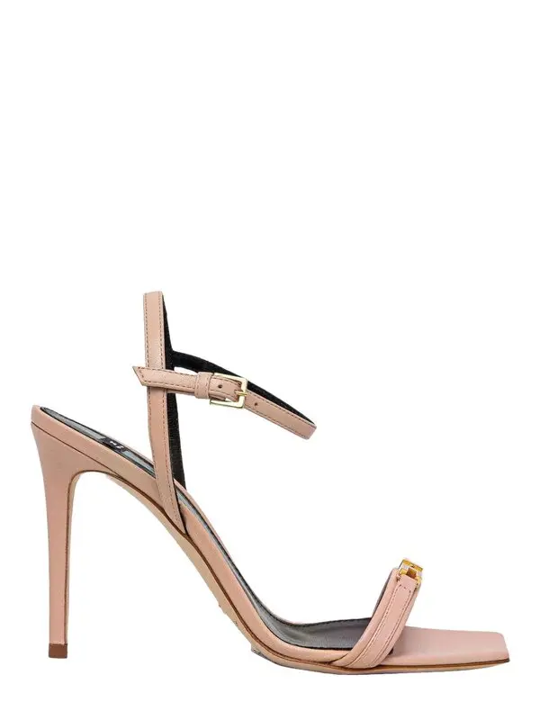 Elisabetta Franchi Logo-plaque Stiletto Sandals - Neutrals