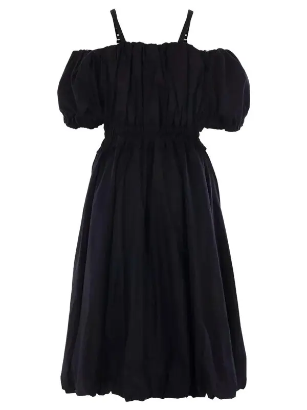 Noir Kei Ninomiya Balloon Puff-sleeve Midi Dress - Black
