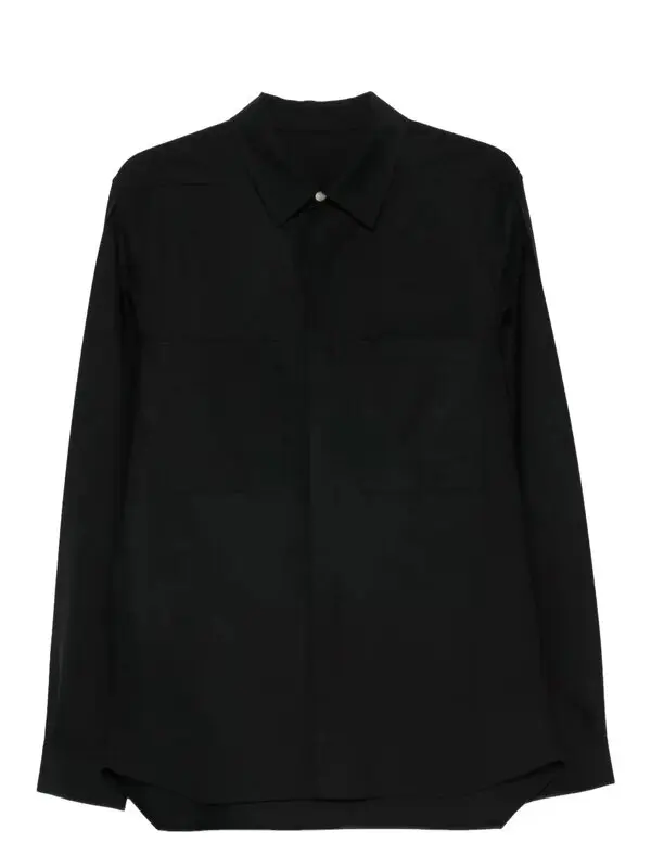 Rick Owens Double-pocket Long-sleeve Shirt - Black