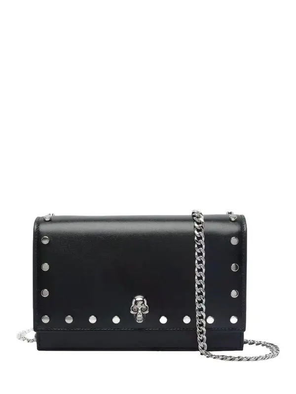 Alexander McQueen Small Skull Studded Shoulder Bag - Black
