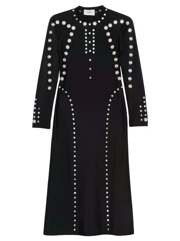 Coperni Metallic-embellished Long-sleeve Dress - Black