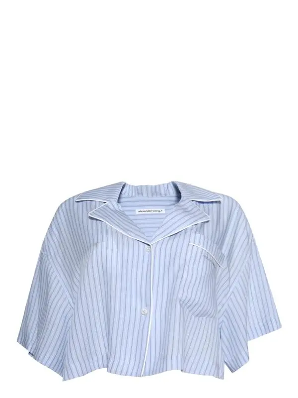 Alexander Wang Cropped Oxford Shirt - Blue
