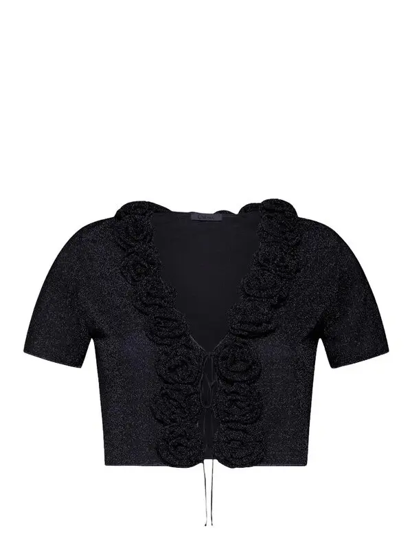 Oseree Lumiere Rose Top - Black