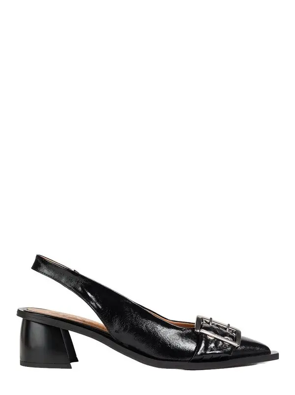 GANNI Buckled Slingback Pumps - Black
