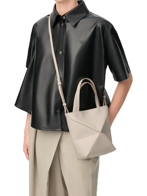 Loewe Mini Puzzle Fold Tote - Light Ghost