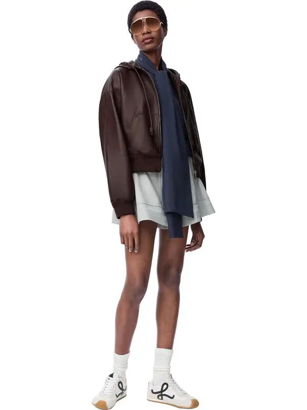 Loewe Flamenco Nappa Lambskin Hoodie - Chocolate Brown