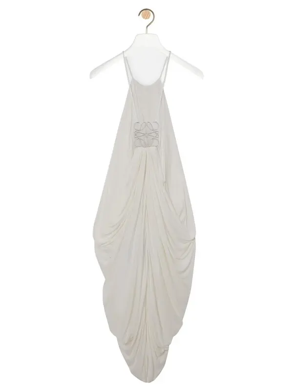Loewe Draped Silk Jersey Dress - White