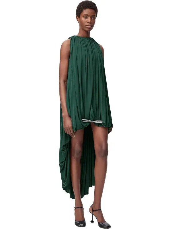Loewe Draped Silk Jersey Dress - Green