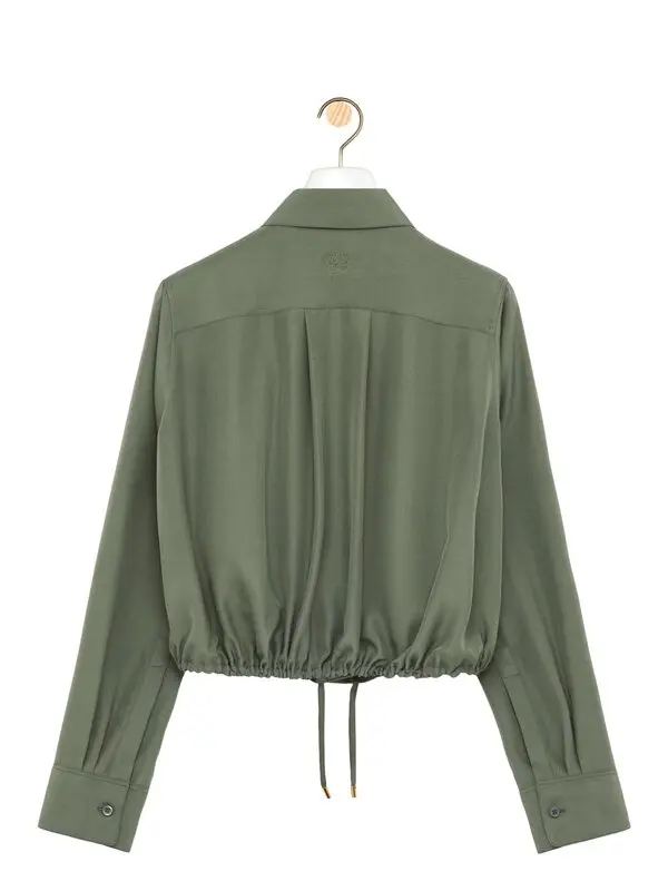 Loewe Balloon Silk Shirt - Khaki Green