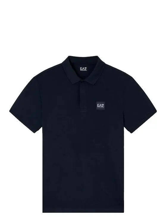 Emporio Armani Visibility Stretch Cotton-jersey Polo Shirt - Navy